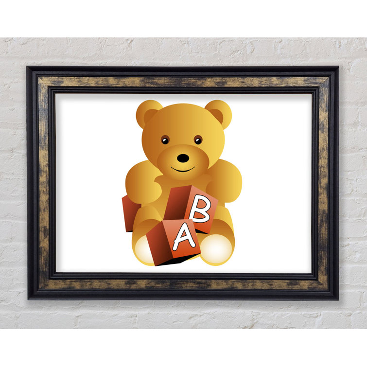 Harriet Bee Teddy Bear Alphabet Blocks White - Single Picture Frame Art ...