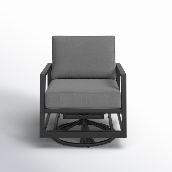 Wade Logan® Cheilon Black Aluminum Outdoor Swivel Glider Chair With ...