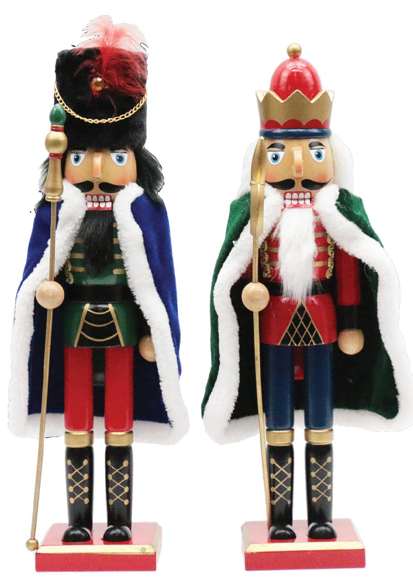 The Holiday Aisle® 15" Velvet Coated Nutcracker, Set Of 2 | Wayfair