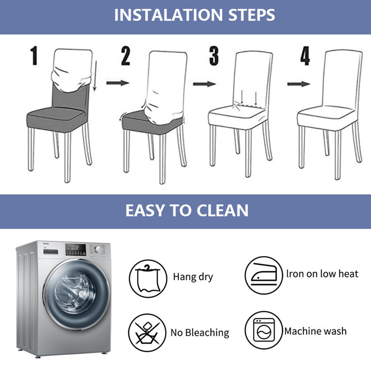 Bayou Breeze Box Cushion Dining Chair Slipcover | Wayfair