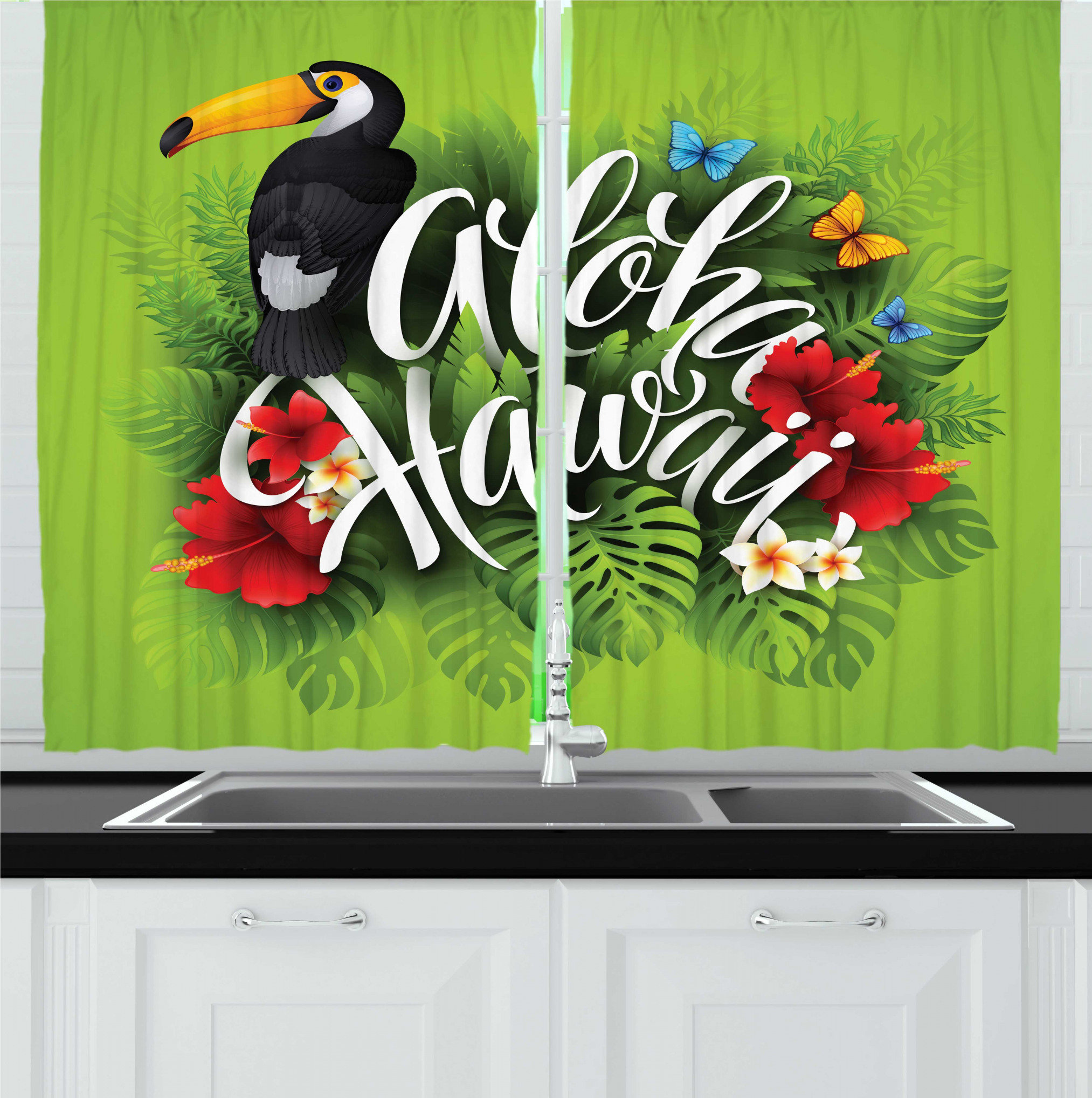 Bless international 2 Piece Hawaiian Cursive Lettering with Butterflies ...