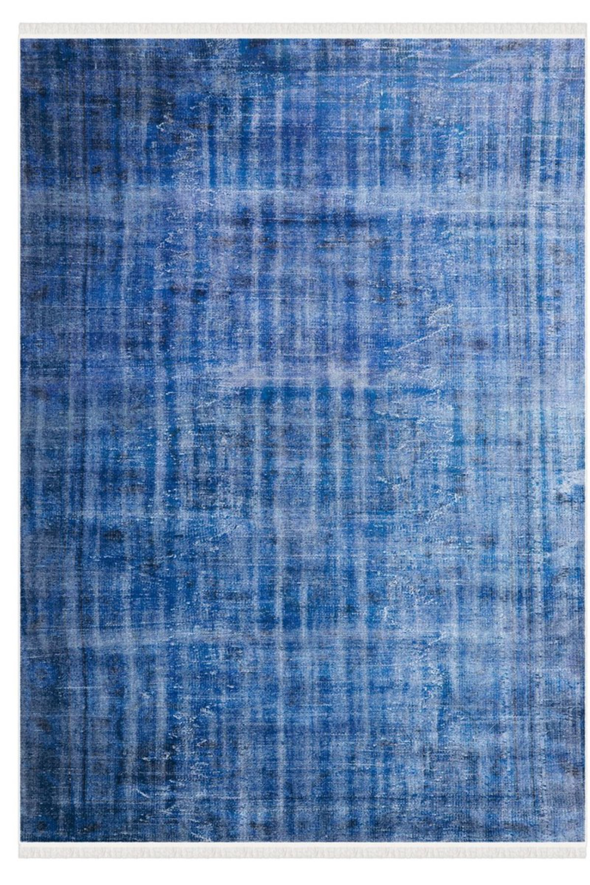 Rugpera Vintage Navy Blue Color Solid Color Design Carpet Machine Woven ...