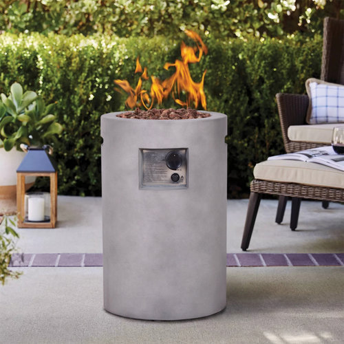 Ivy Bronx Gannes 25 H Outdoor Gas Fire Column | Wayfair
