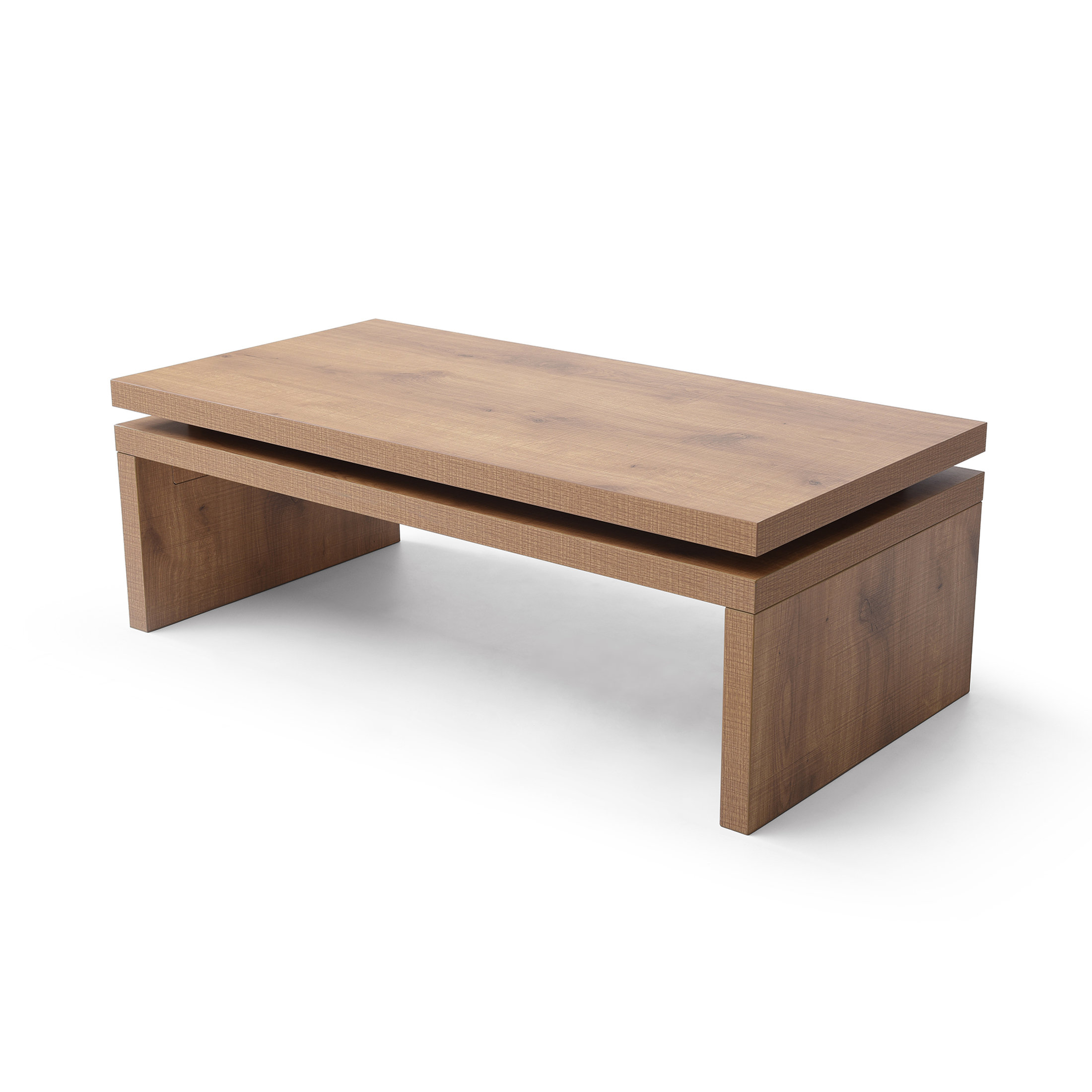 George Oliver Wood Coffee Table, Mid Century Modern Farmhouse Wooden ...