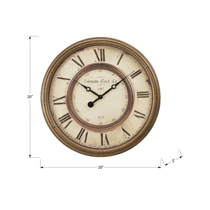 Fleur De Lis Living Clocks, 20" Round, Wall Clock, Antique Brown ...