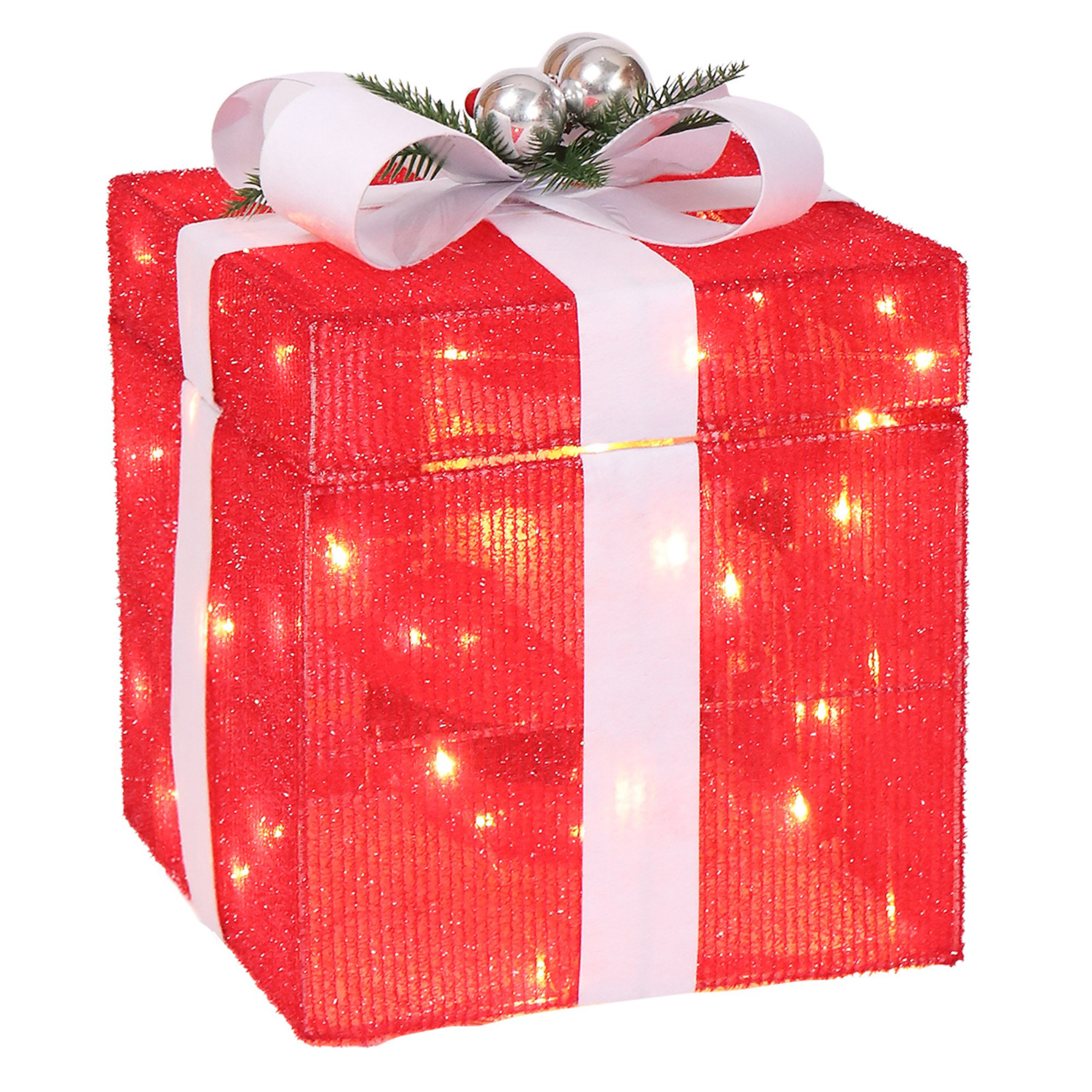 The Holiday Aisle® Red Electric Open Top Santa Claus Lighting Gift Box ...