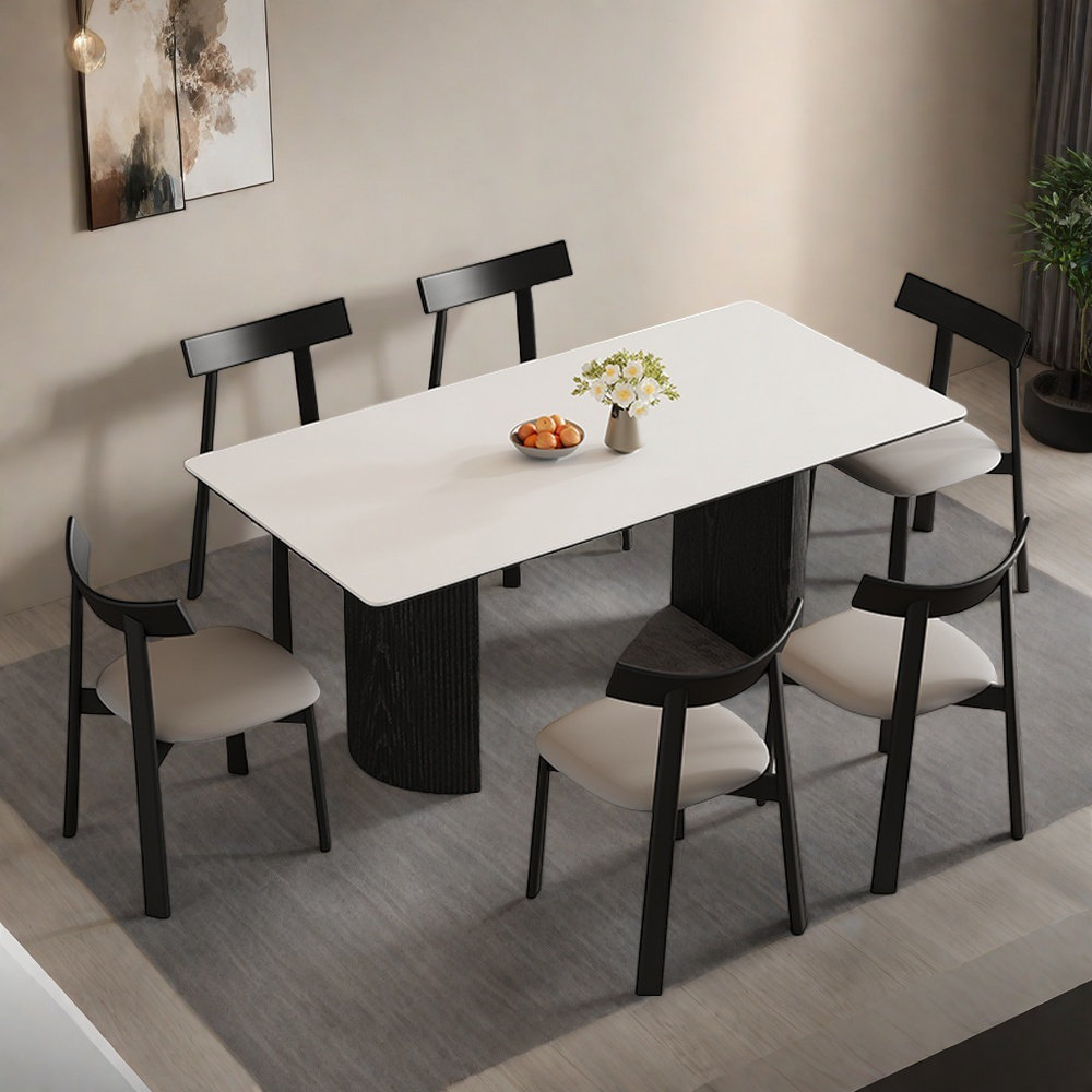 dinlin home Modern simple solid wood rock dining table set | Wayfair