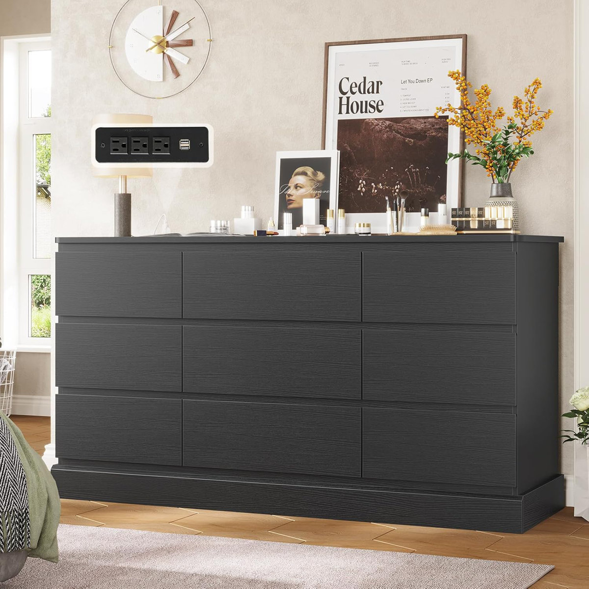 Ebern Designs Modern Bedroom Dresser With 9 Drawers, Dresser Chest Of ...