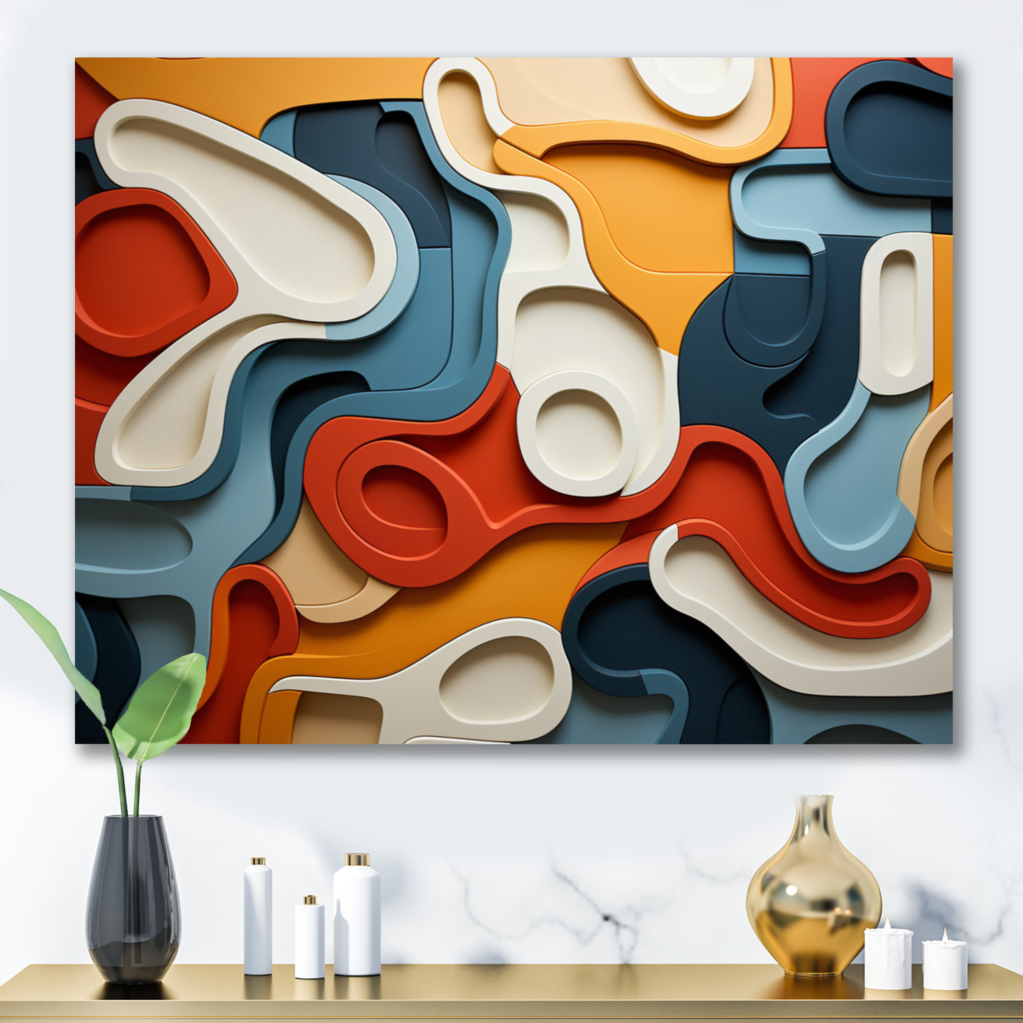 Wrought Studio Gelacio Geometric Snake Serpentine Grace II - Print on ...