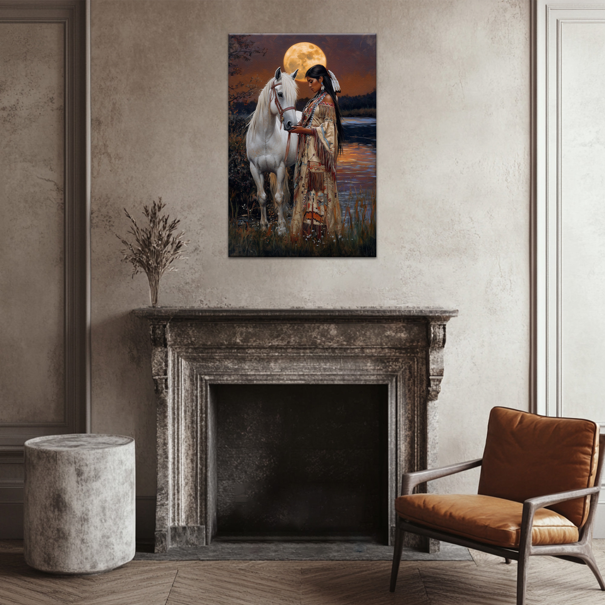 The Holiday Aisle® Large Dupuis - Peaceful Indian, reproduction d'art ...