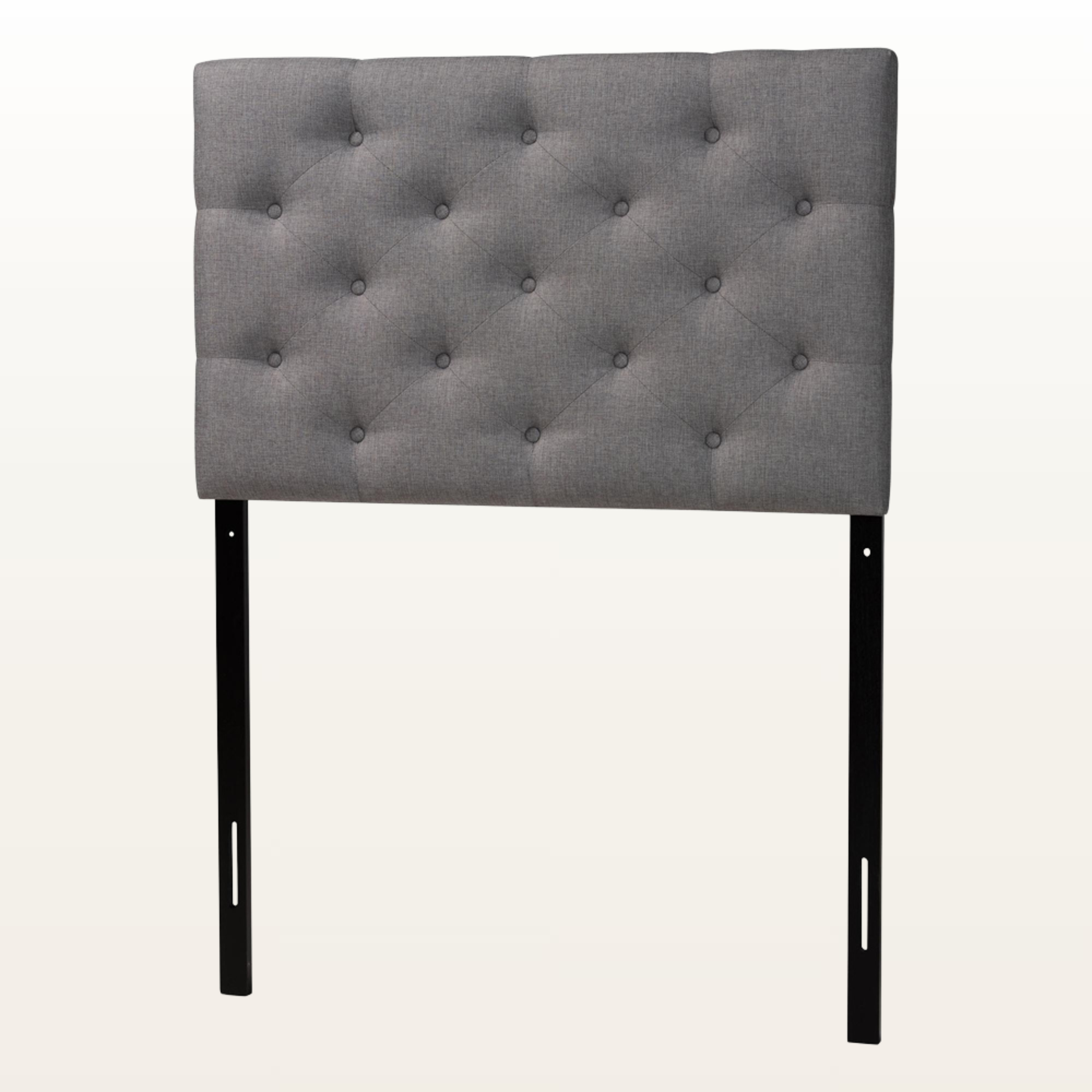 House of Hampton® Musawer Grey Fabric Upholstered Button-Tufted Twin ...