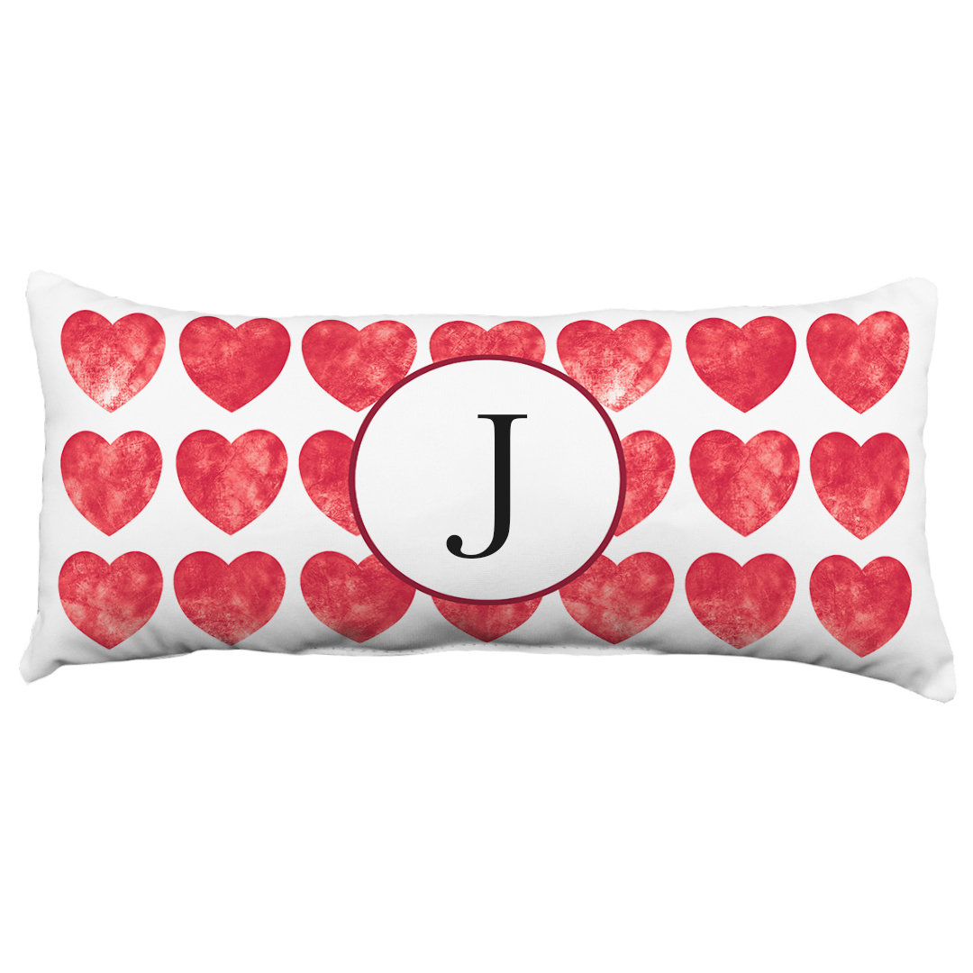College Covers Heart Pattern Monogram Double Sided Pillow Cover ...