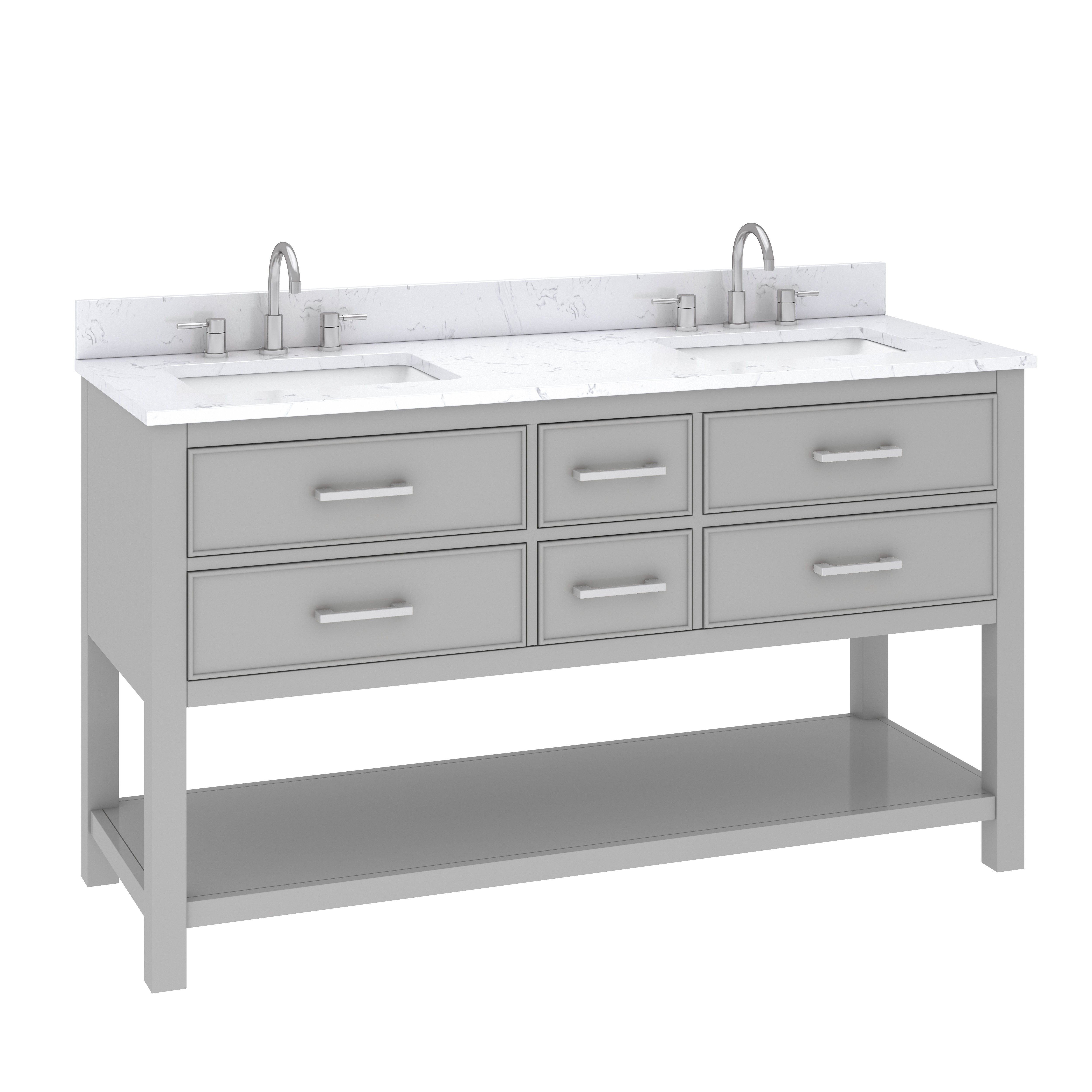 Latitude Run® Brooks 61'' Free Standing Double Bathroom Vanity with ...