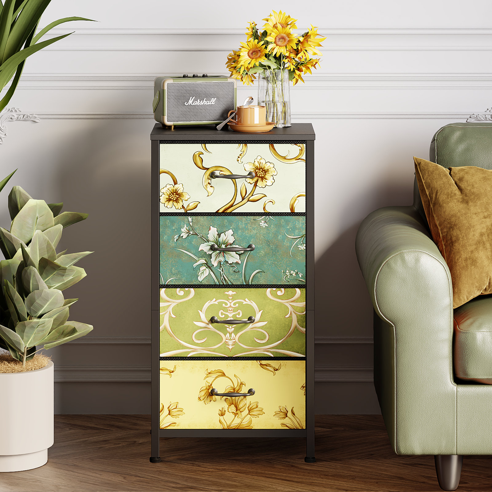 Furco 4 - Drawer Retro Style colorful Dresser & Reviews | Wayfair