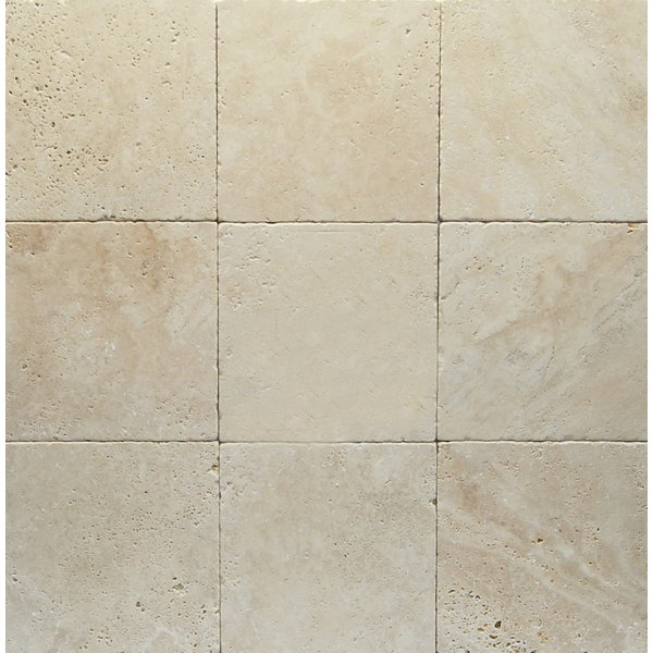 SB TILE AND STONE Travertine 12" x 12" Beveled Stone Look Tile | Perigold