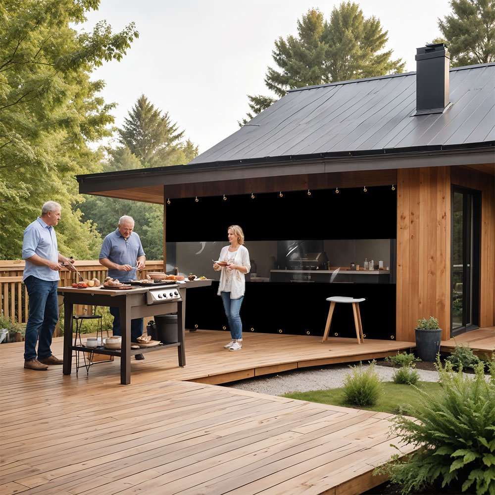 Covers & All Heavy Duty Outdoor Clear Panel Curtain, All Weather ...