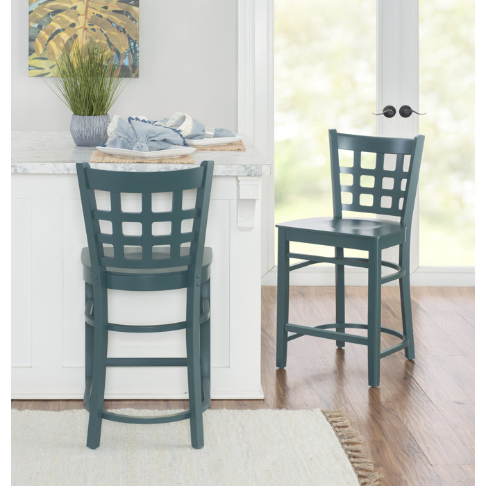 Rosalind Wheeler Arzella Solid Wood 24'' Counter Stool & Reviews | Wayfair