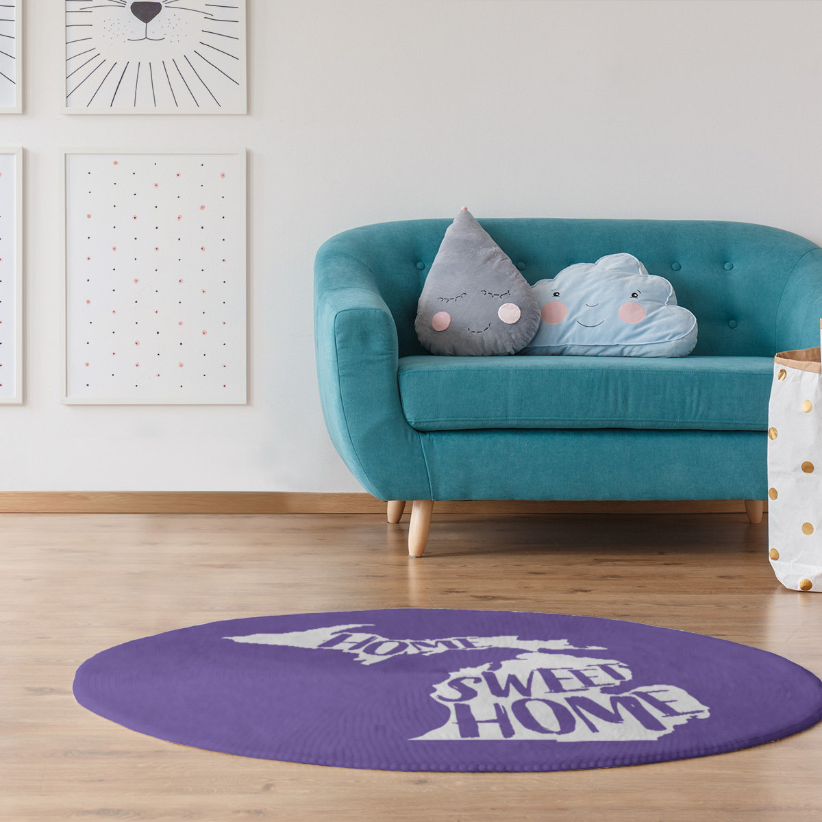 East Urban Home Home Sweet Michigan Poly Chenille Rug | Wayfair