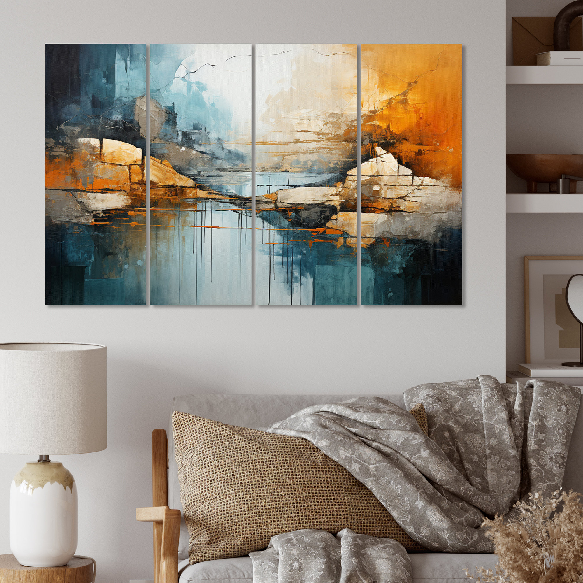 Wrought Studio " River Flowing Waters Collage I " 4 - Pieces - Wayfair ...