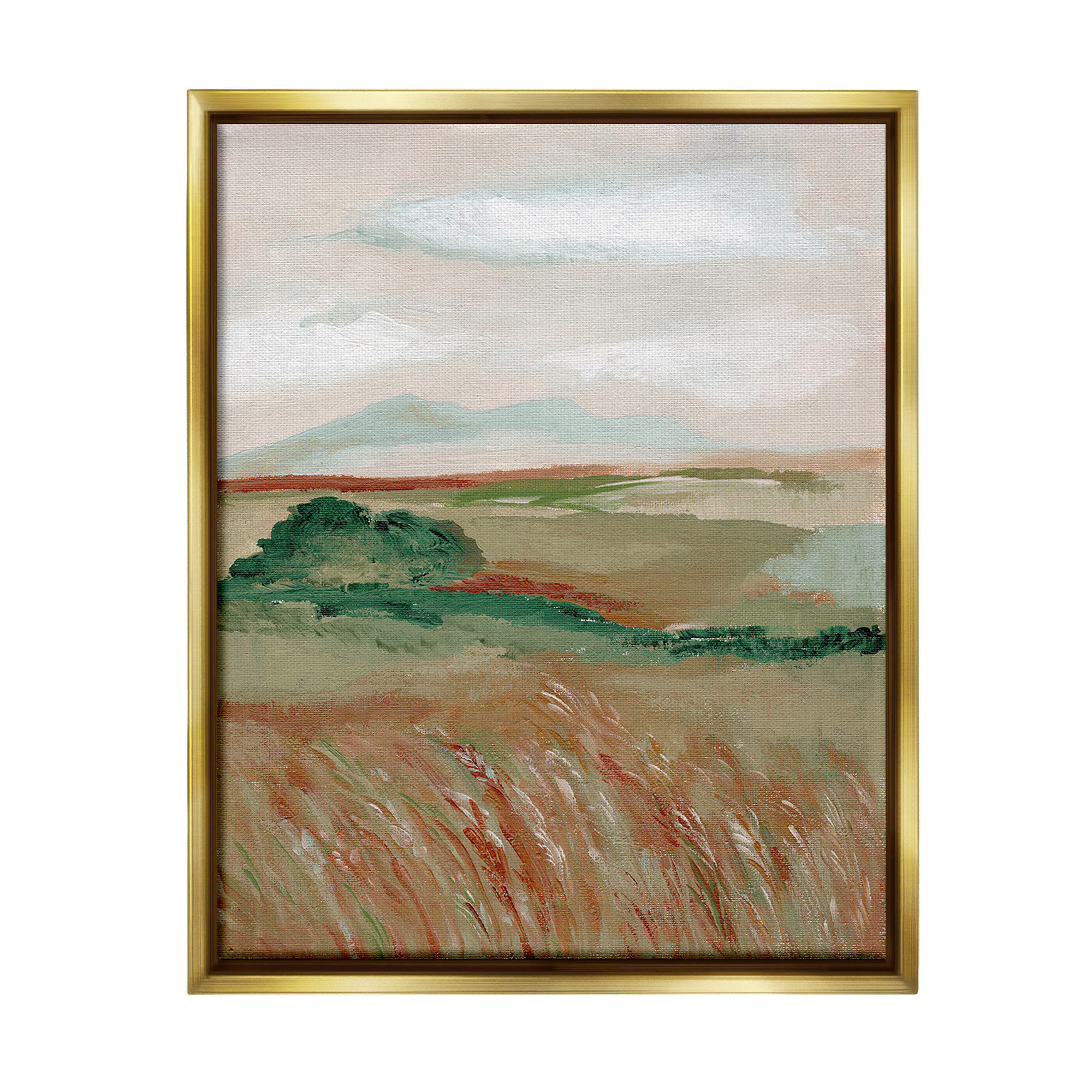 Red Barrel Studio® Windy Plains Abstraction Elm Brown Framed Floater ...