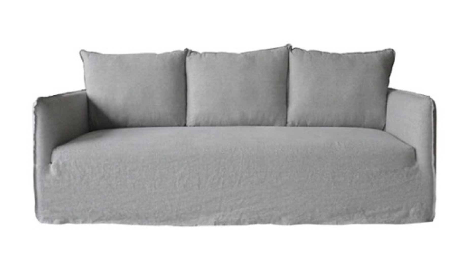 Lily's Living Naples Slipcover Linen Sofa, 90 Inch Long, Grey Wash ...