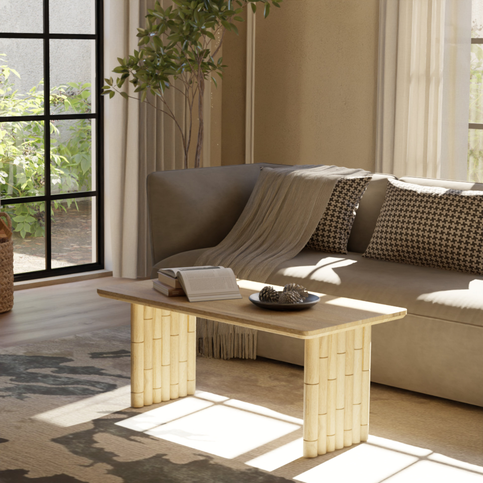 Latitude Run® Solid Wood Rectangular Coffee Table – choose Natural or ...