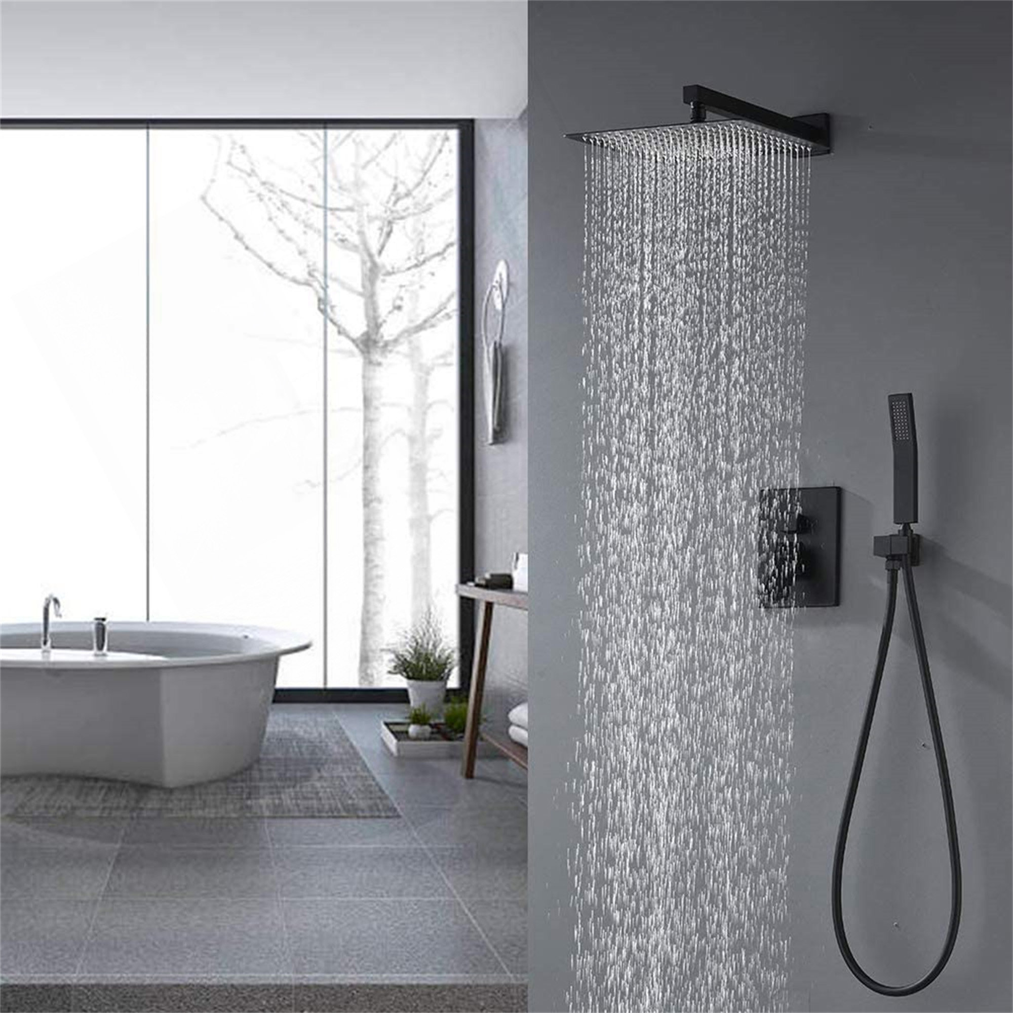 CHENYUANDIANZI 10 Inch Shower Head Bathroom Luxury Rain Mixer Shower ...