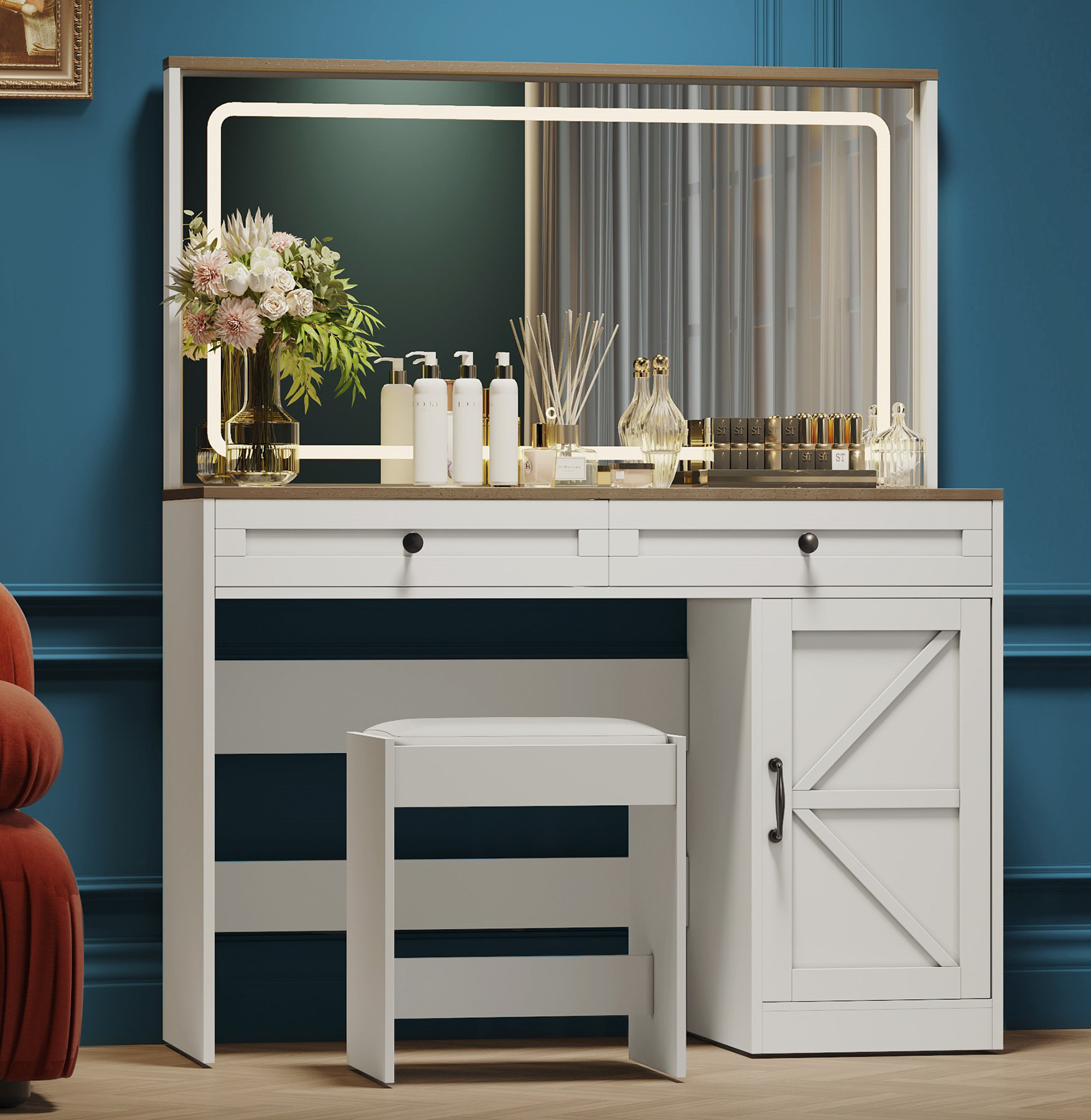 Gracie Oaks Makeup Vanity Desk | Wayfair