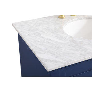 Red Barrel Studio® 36'' Single Bathroom Vanity with Marble Top ...