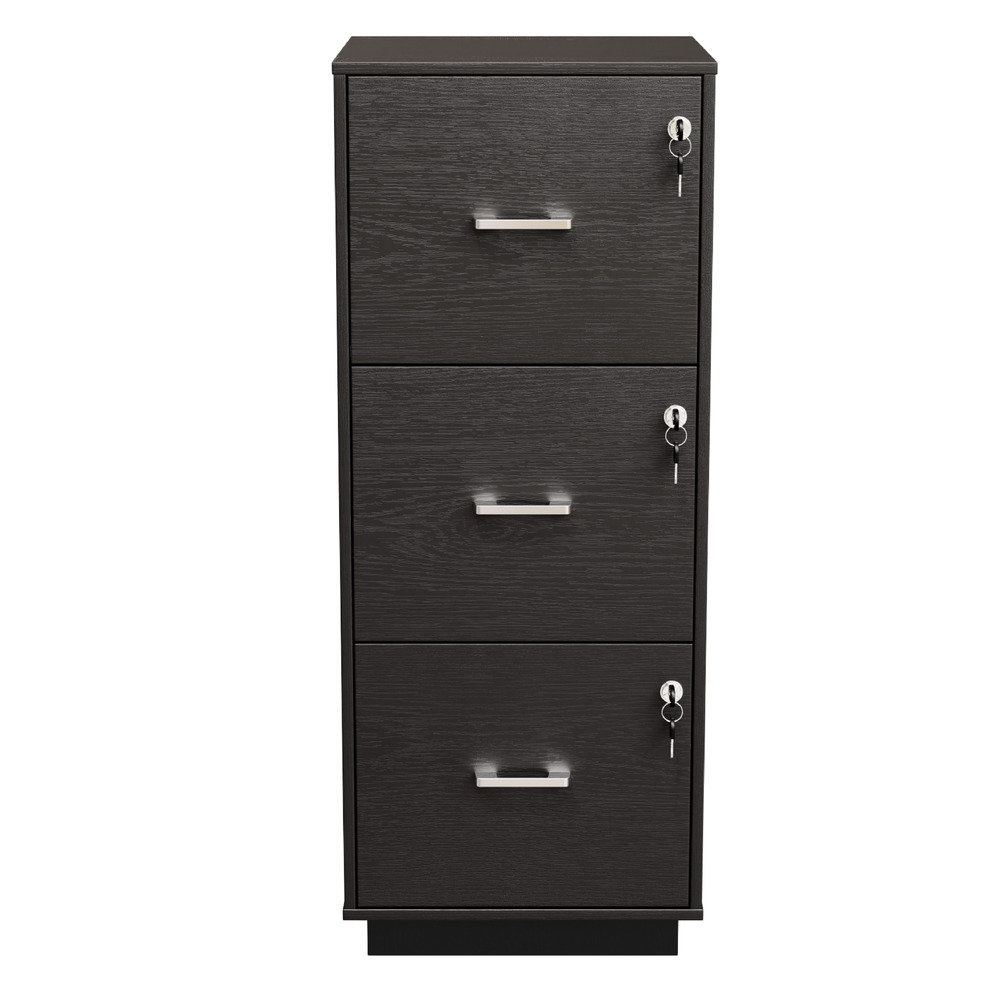 Inbox Zero Wooden 3 Drawers File Cabinet With Lock 38.58"H & Reviews ...