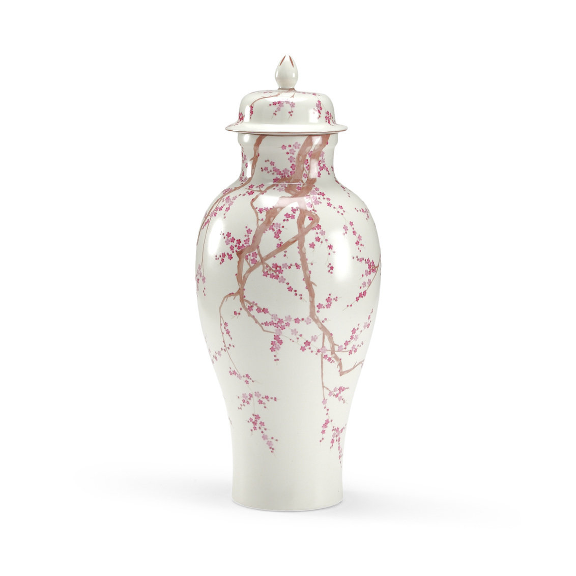 Chelsea House White/Pink 20" Porcelain Jar | Wayfair