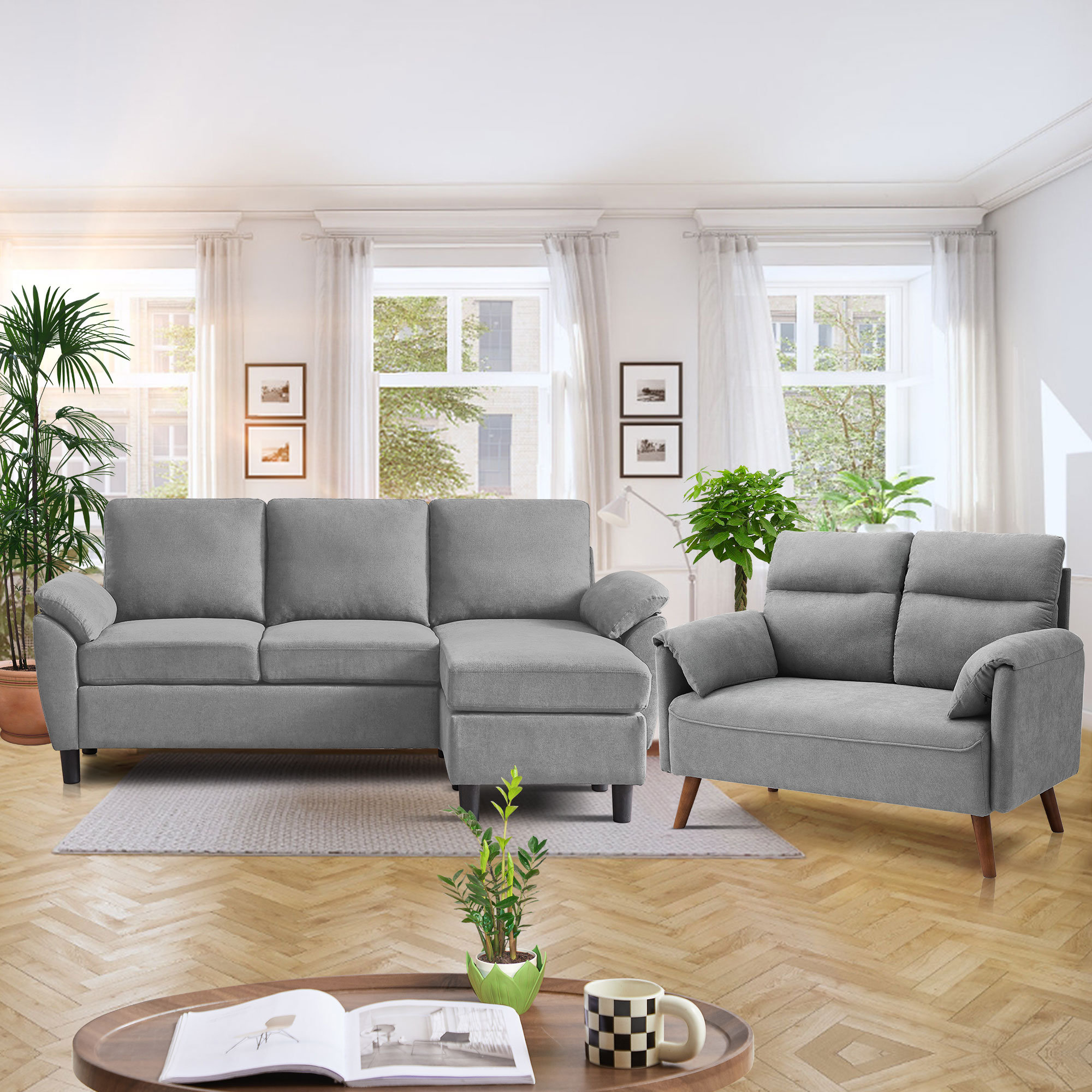 Ebern Designs 3 Piece Living Room Set & Reviews - Wayfair Canada