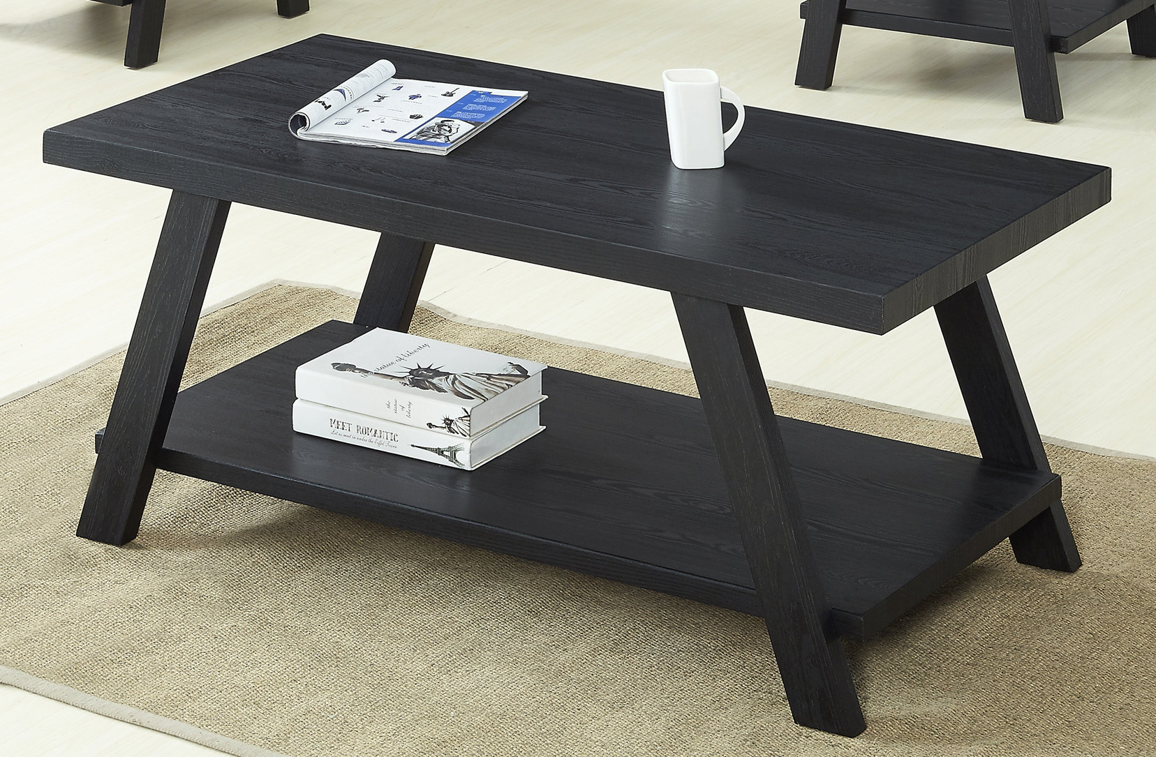 Lark Manor™ Contemporary Replicated Wood Shelf Coffee Table | Wayfair