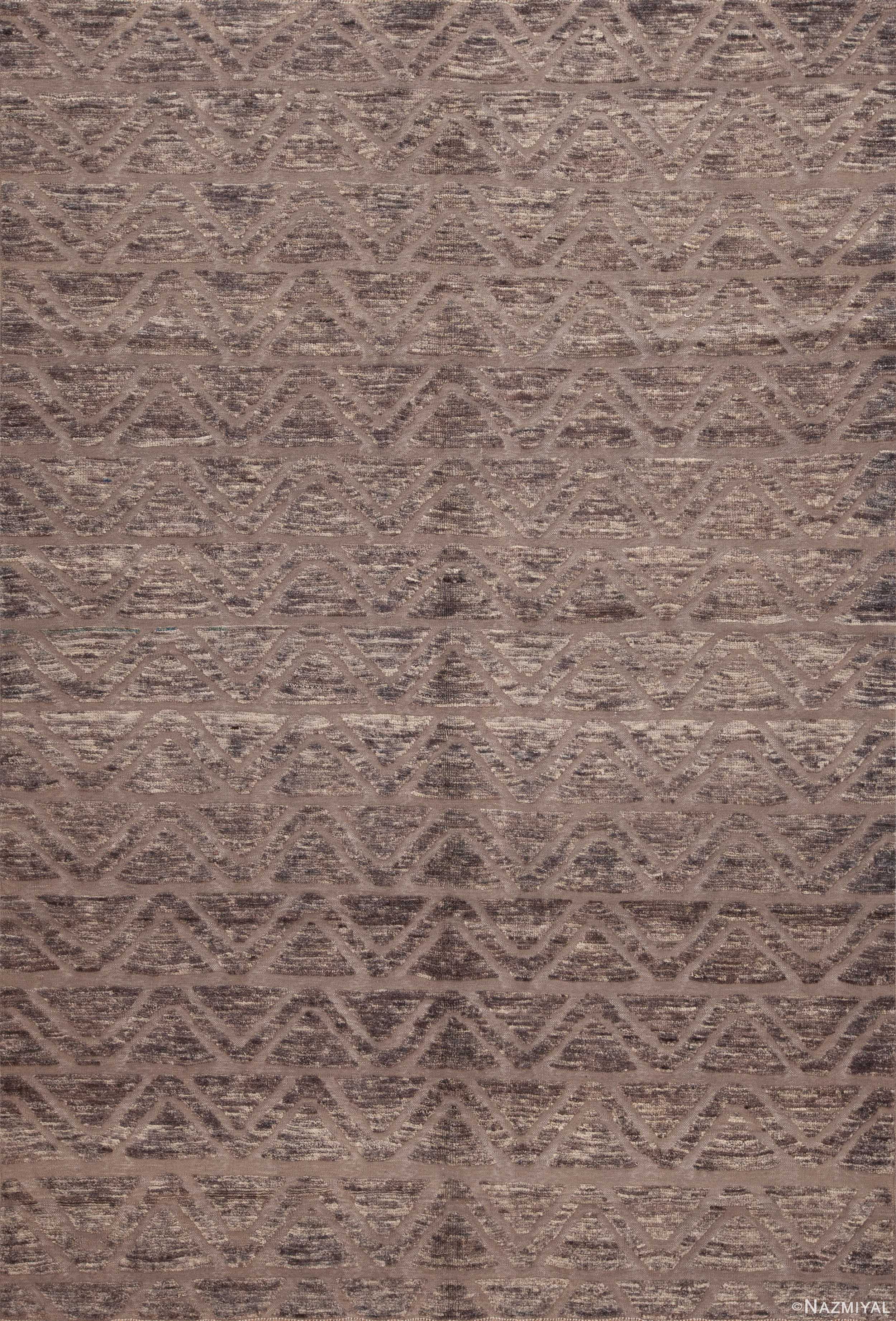 Nazmiyal Collection One-of-a-Kind Neutral Gray Color Tribal Geometric ...