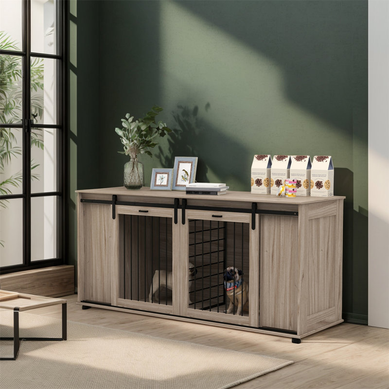 Gracie Oaks Large Dog Crate With Removable Divider | Wayfair
