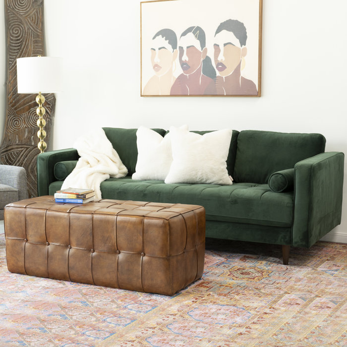 Trent Austin Design® Pinder Genuine Leather Upholstered Bench | Wayfair