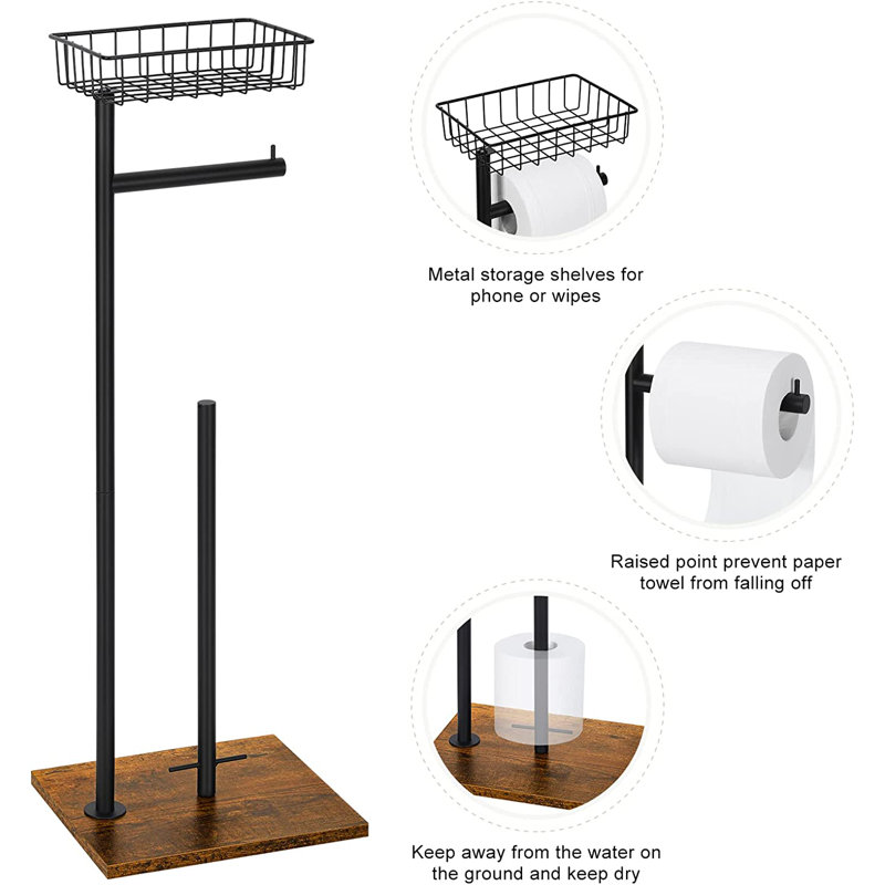 CELLPAK Free Standing Toilet Paper Holder with Shelf | Wayfair