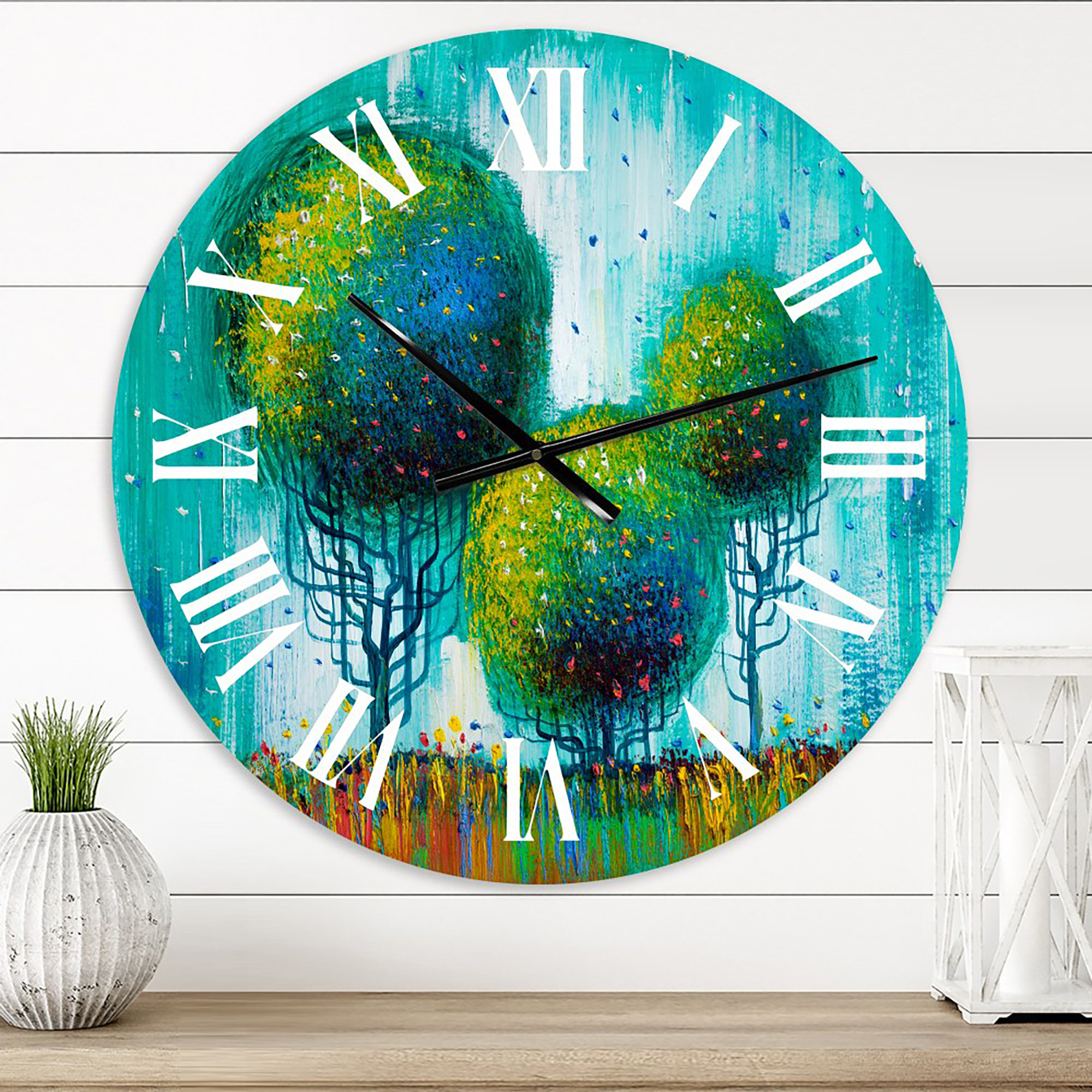 East Urban Home Colourful Trees Impressionist Landscape II - Modern ...