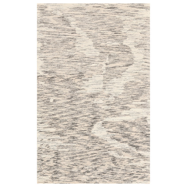 Wrought Studio Chappelka Abstract Ivory Hand-Hooked Area Rug | Wayfair