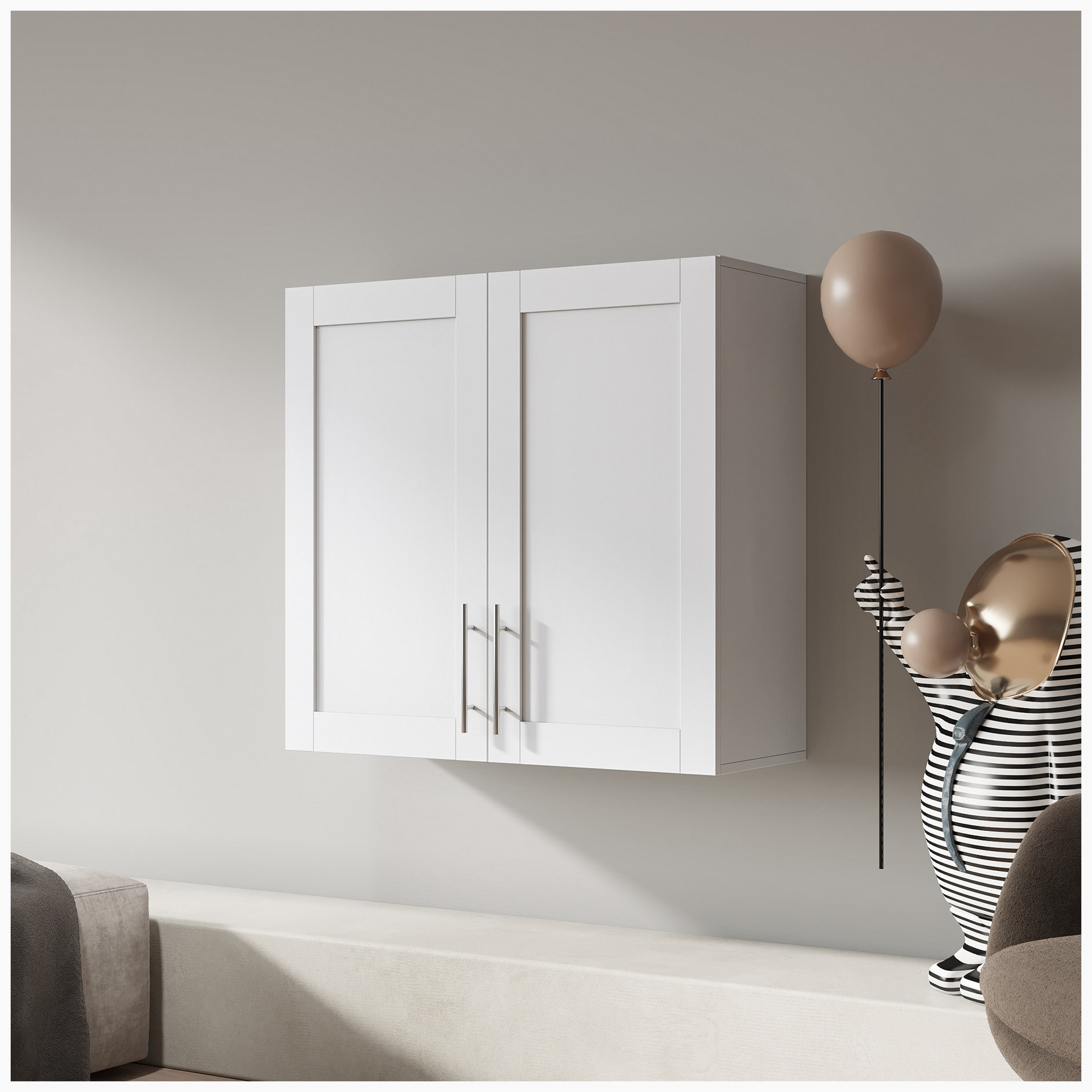 Winston Porter Biddeford Mincia White Standard Wall Cabinet | Wayfair