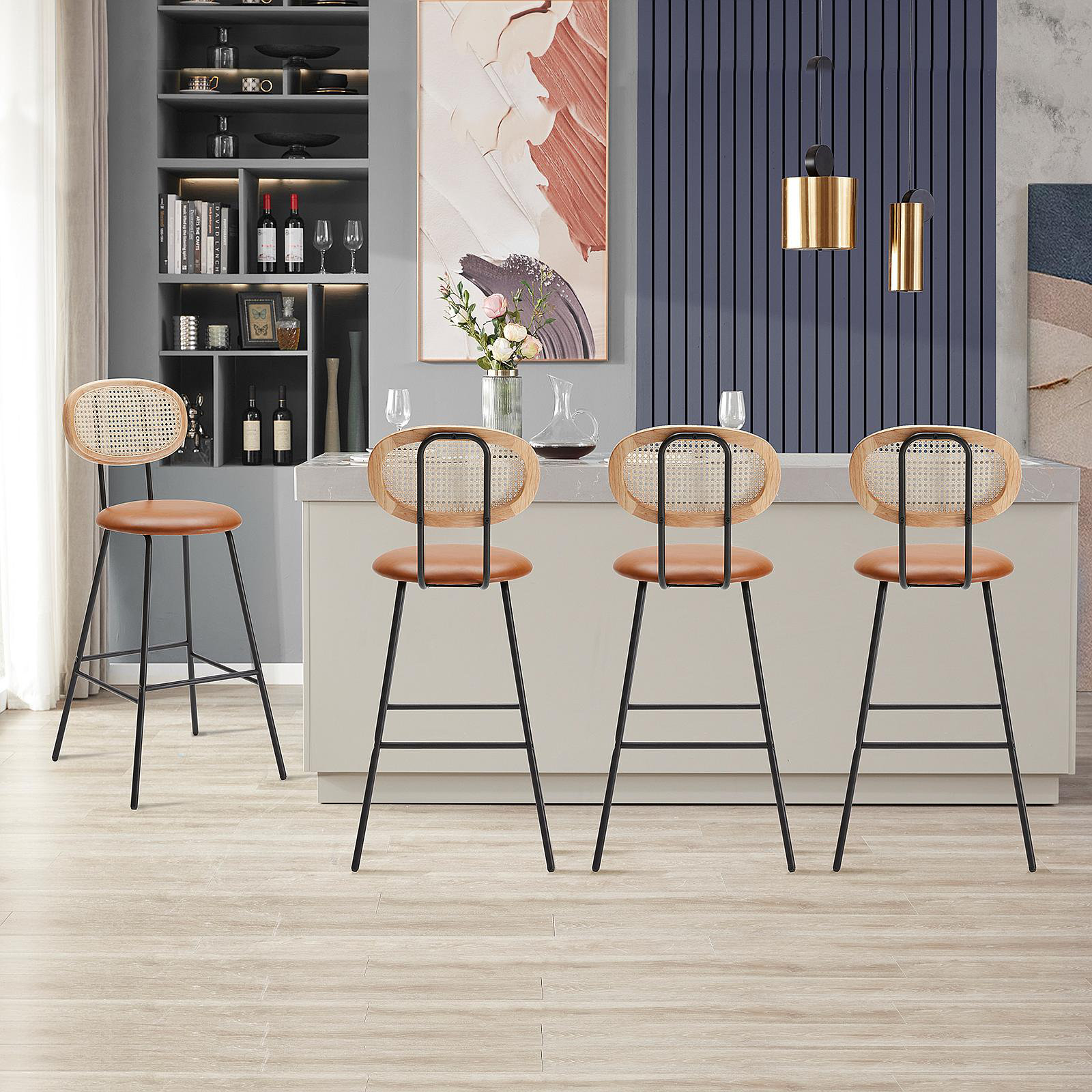 Corrigan Studio® Stools Set Of 2, Bar Stools, Indoor Metal Counter ...