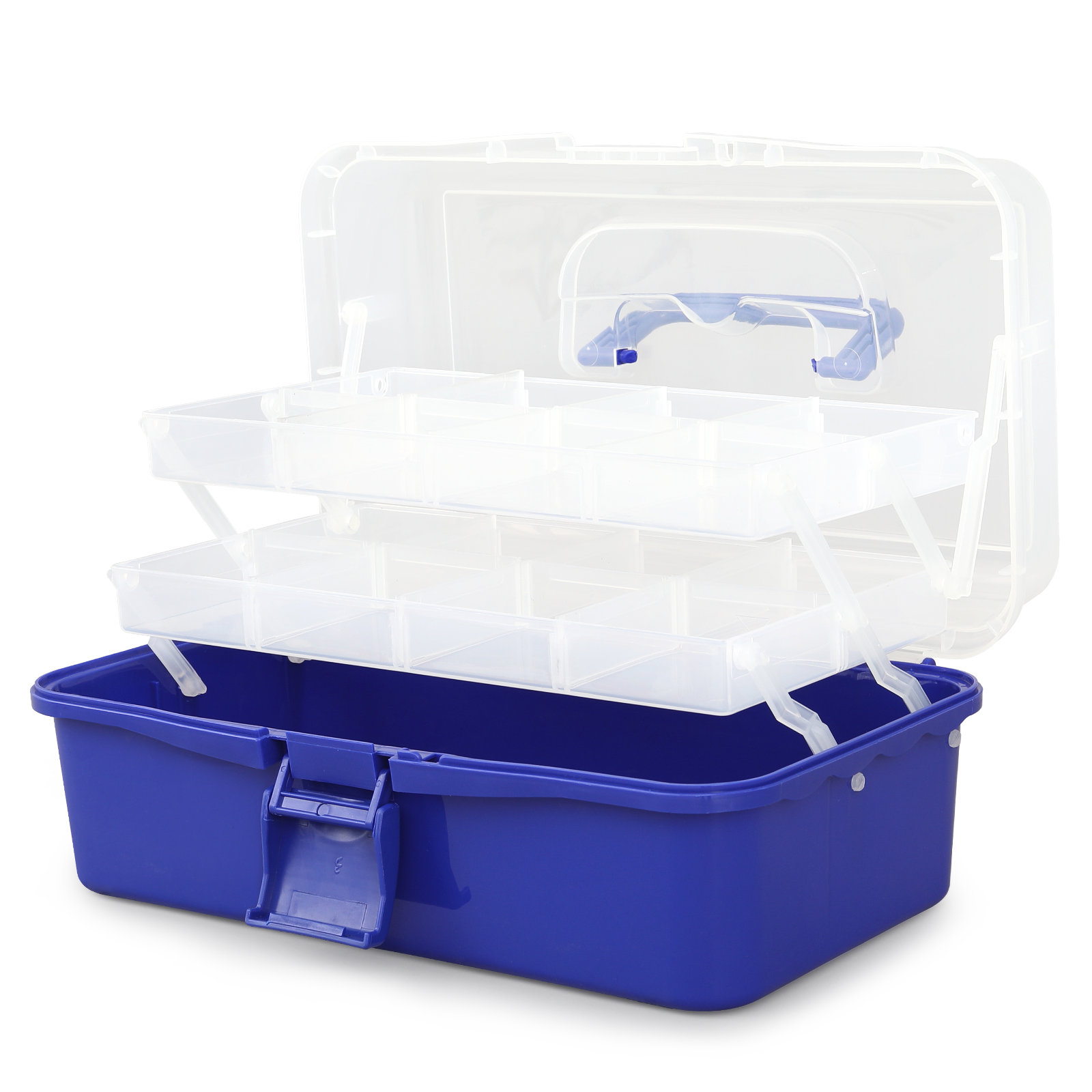 Rebrilliant 3-Layer Plastic Storage Box Craft Organizer Toolbox Utility ...