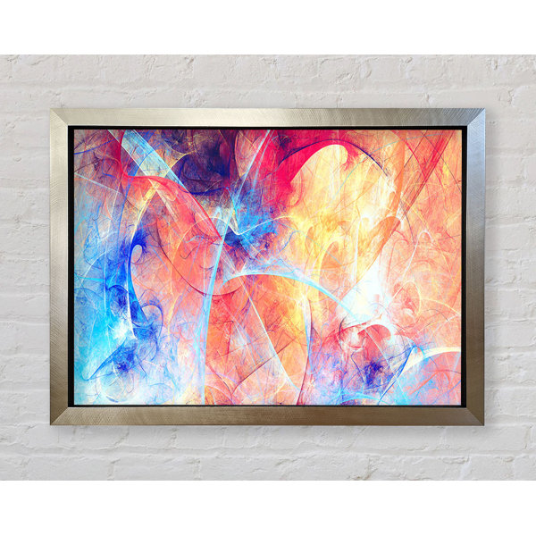 Metro Lane Swirls Of Blue And Peach - Single Picture Frame Print ...