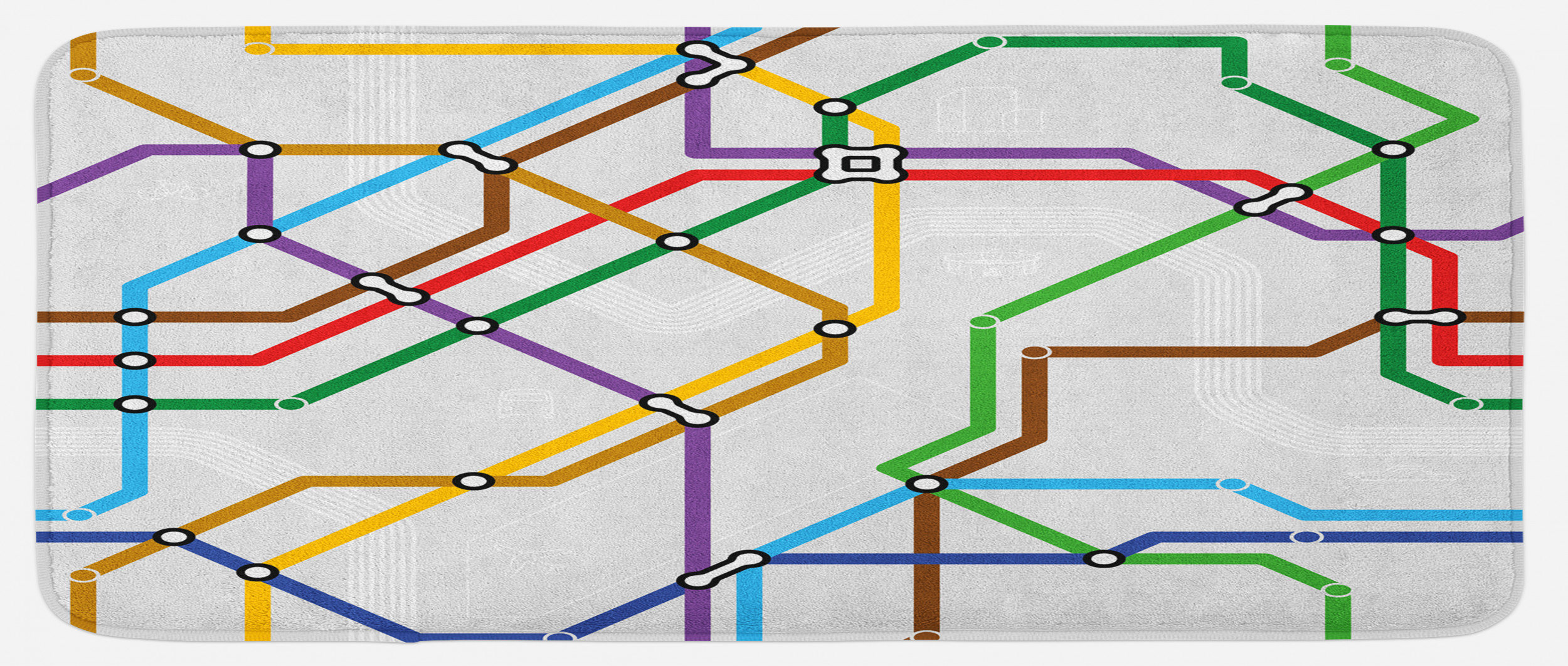 East Urban Home Stripes In Vibrant Colors Metro Scheme Subway Stations ...