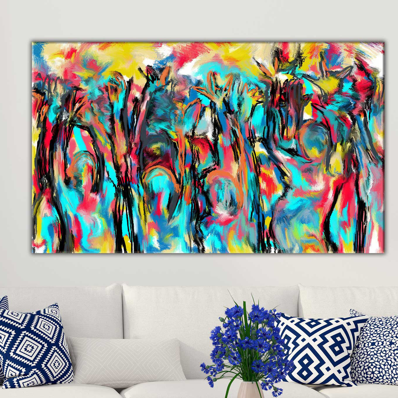 Ebern Designs Abstract Dancing On Canvas Print | Wayfair
