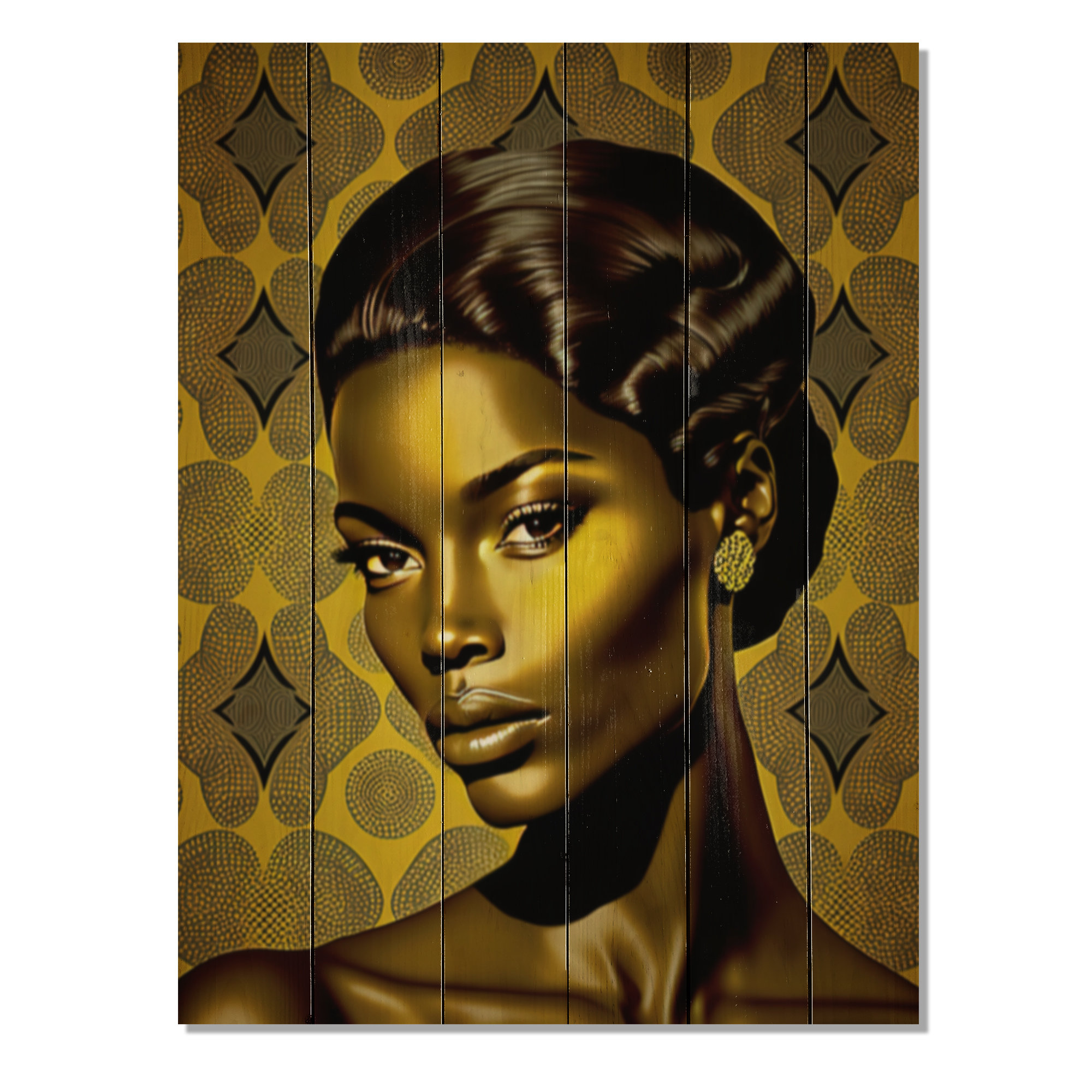 Mercer41 Frankenreiter Beautiful Retro African American Model V On Wood ...