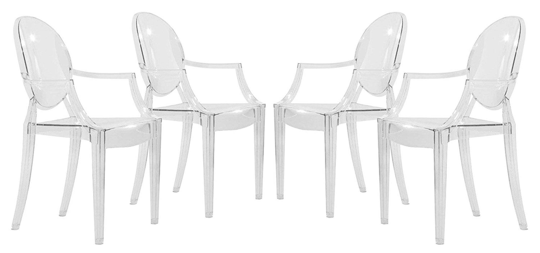 Orren Ellis Bixler Dining Arm Chair with Round Back Design Transparent ...