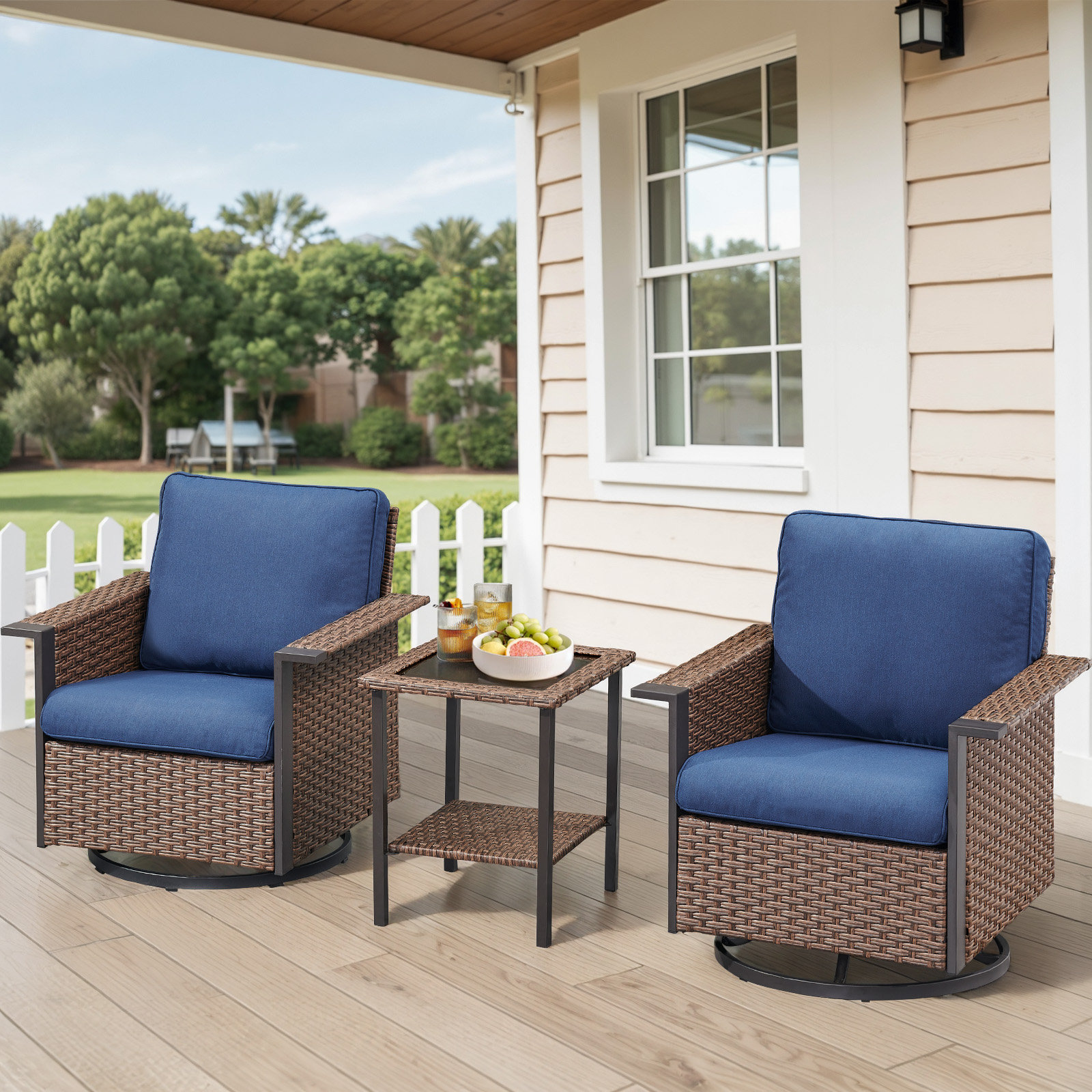 Wildon Home® Outdoor Swivel Rocker Patio Chairs - 360 Degree Swivel ...