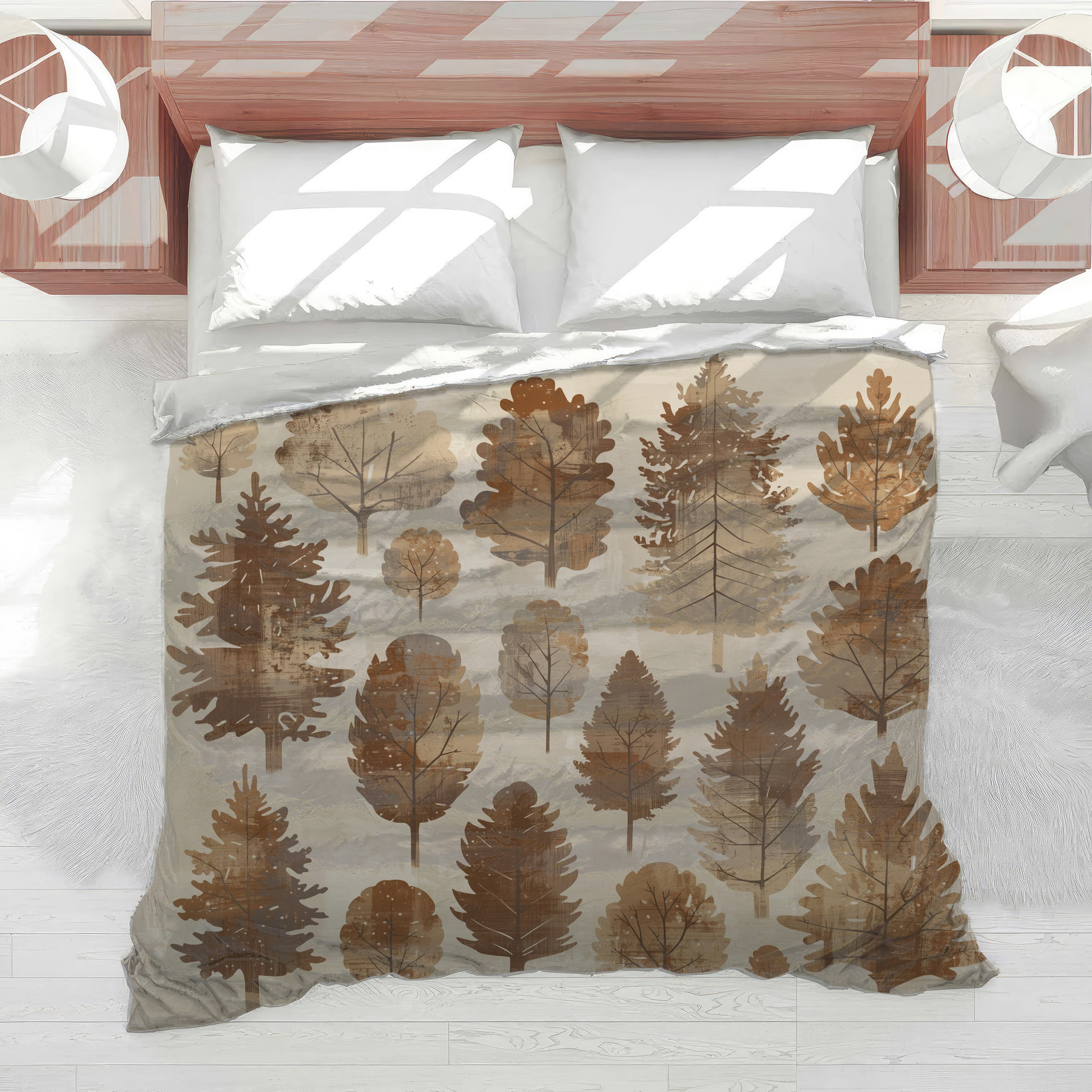 VisionDecor Rustic Tree Silhouettes Comforter | Wayfair