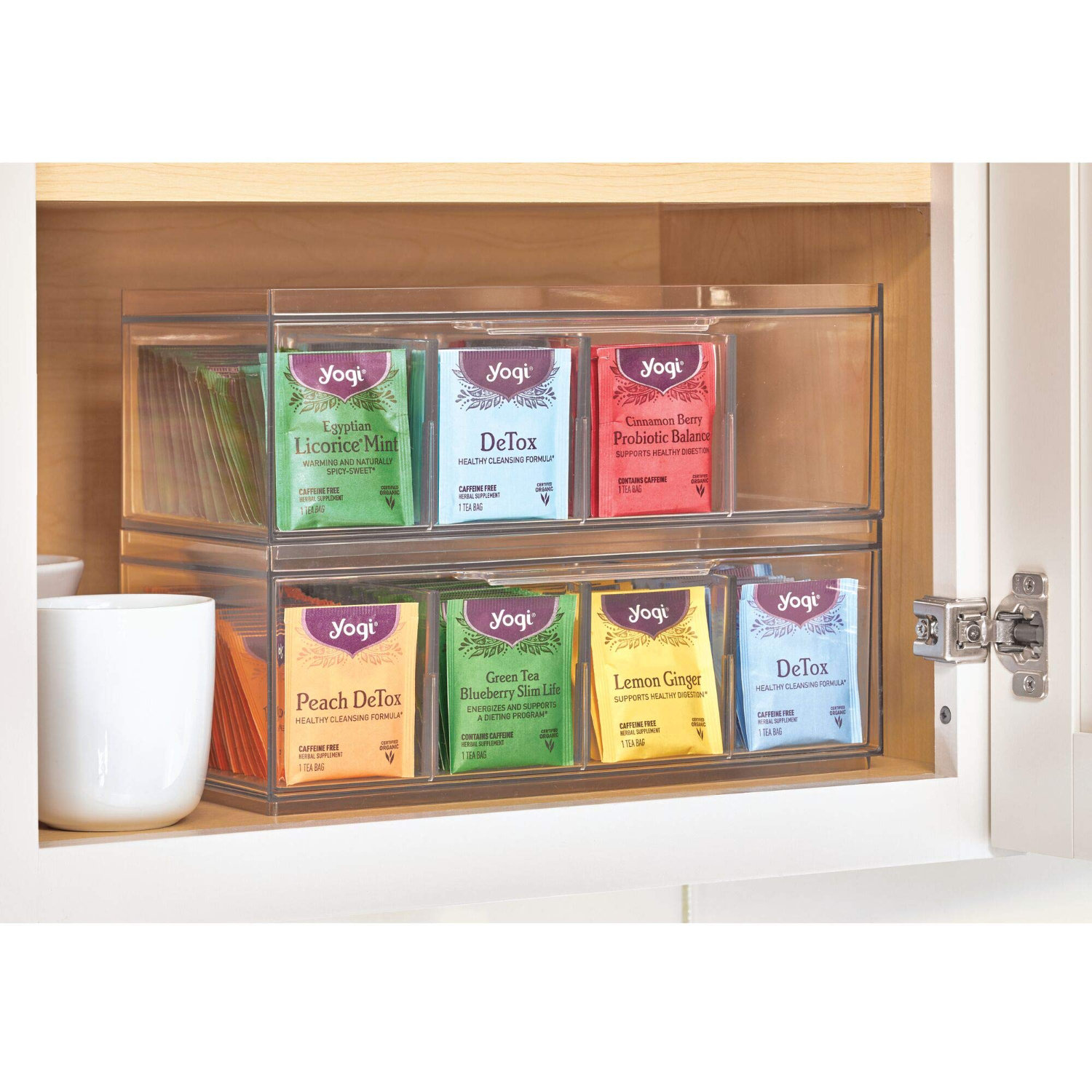 Latitude Run® BPA-Free Plastic Stackable Tea Bag Organizer For Kitchen ...